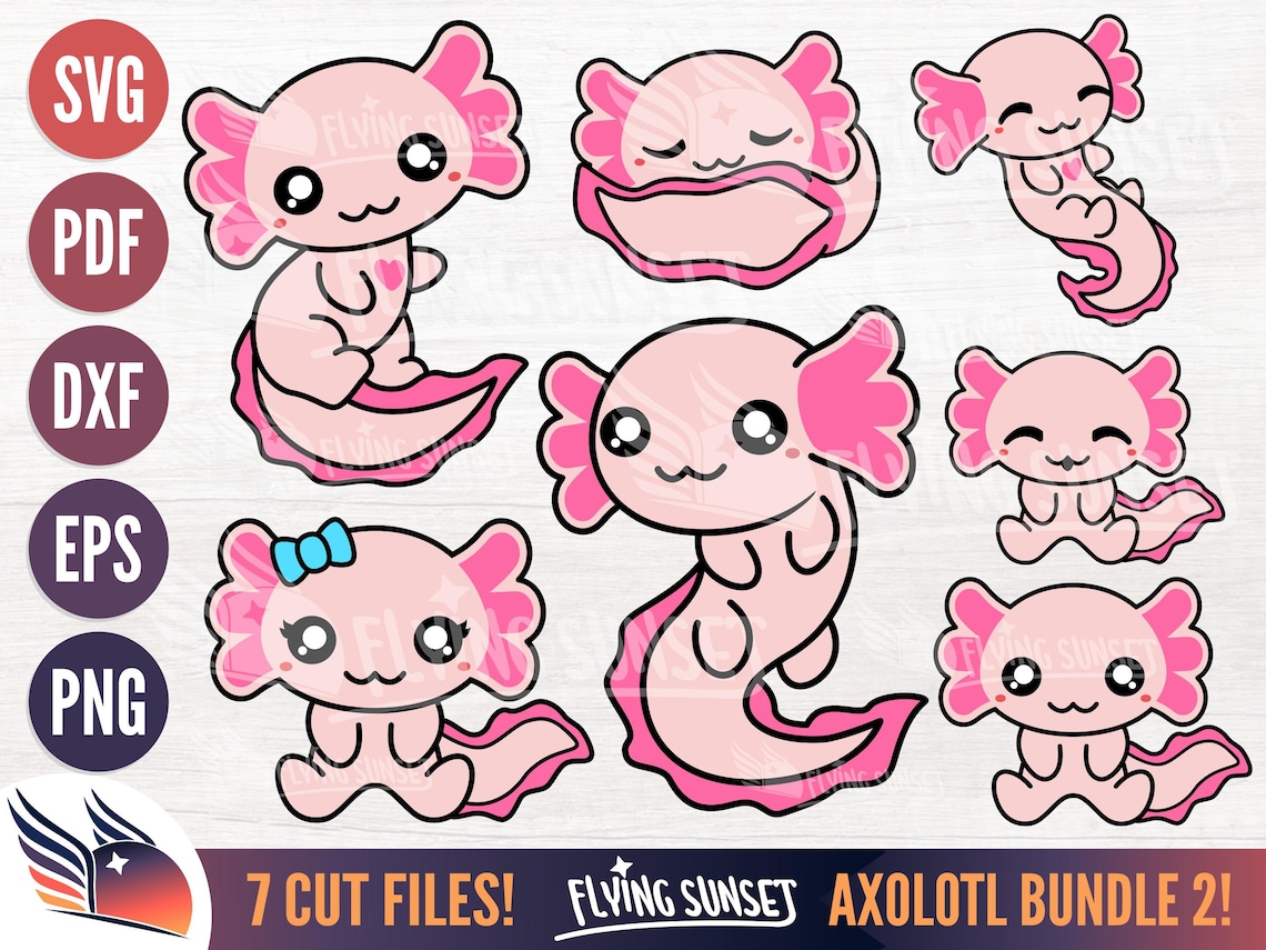 Cute Axolotl Svg Baby Axolotl Clipart Kawaii Animal Onesie - Etsy