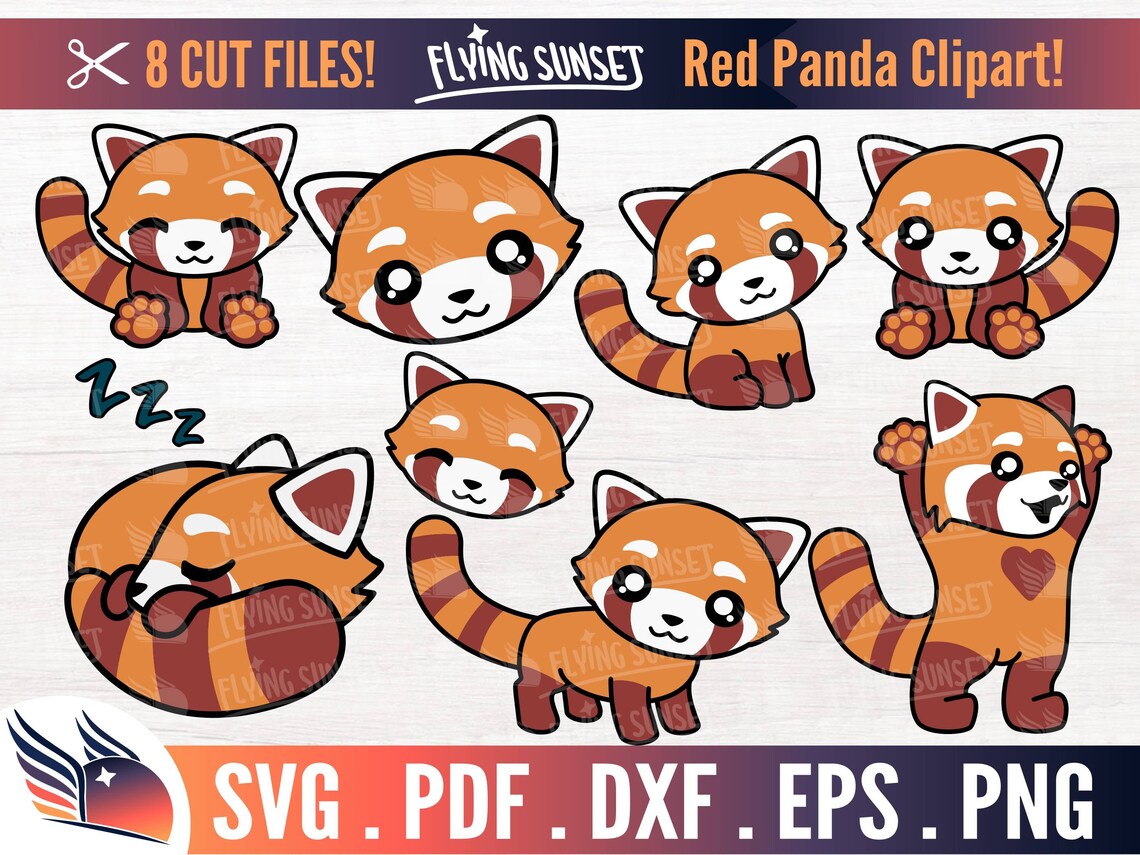Red Panda SVG Cute Red Panda Clipart PNG Kawaii Jungle - Etsy UK