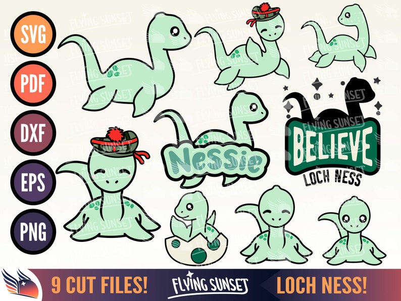 Loch Ness Monster SVG PNG Cute Nessie Cryptid Cricut Cut - Etsy