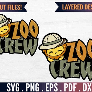 Zoo Crew SVG, Jungle Animal Clipart, Child Safari Party Decal, Birthday ...