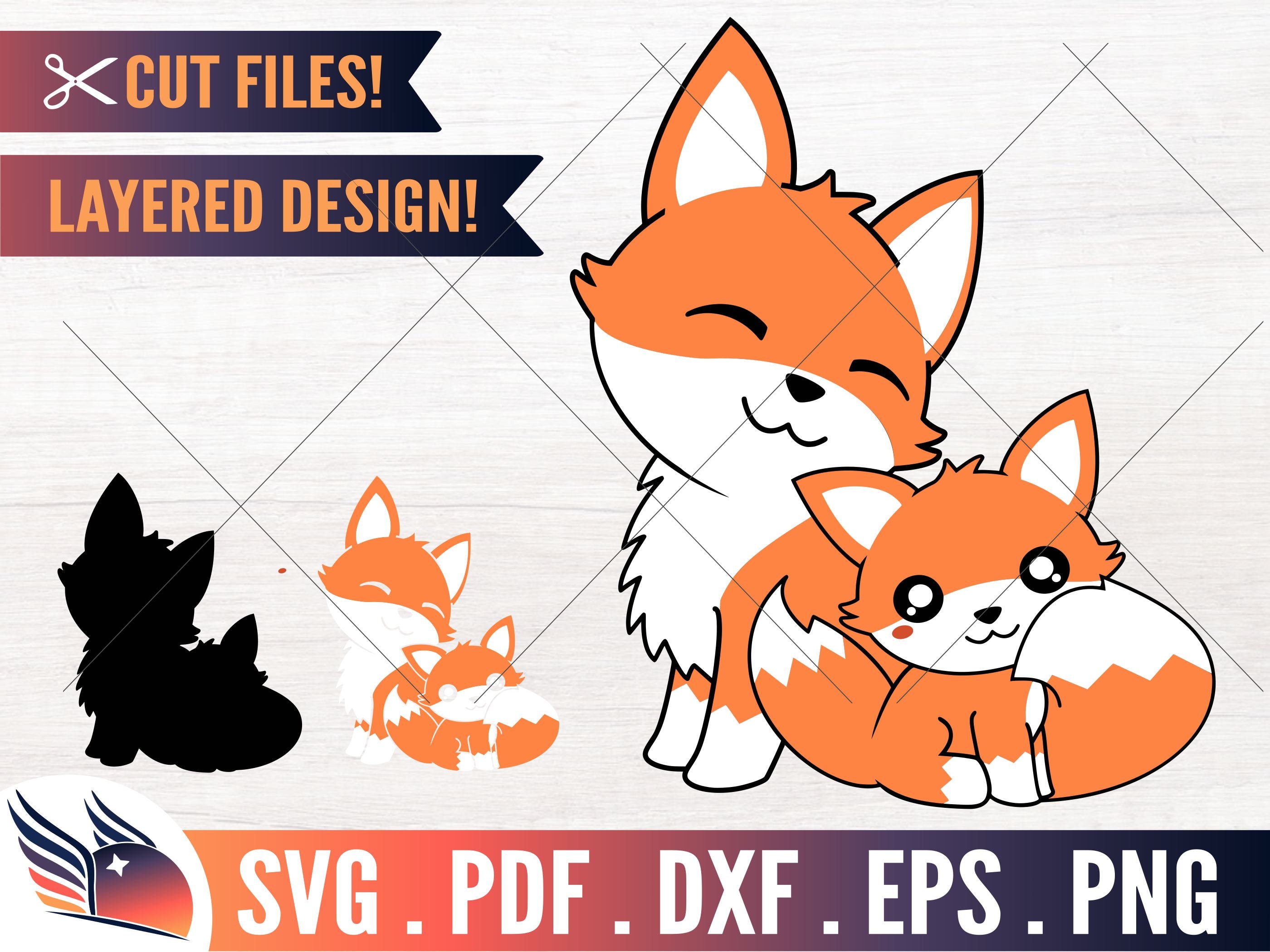 Craft Supplies & Tools Mommy Fox and Baby Fox Foxes Svg Fox Svg Cute ...