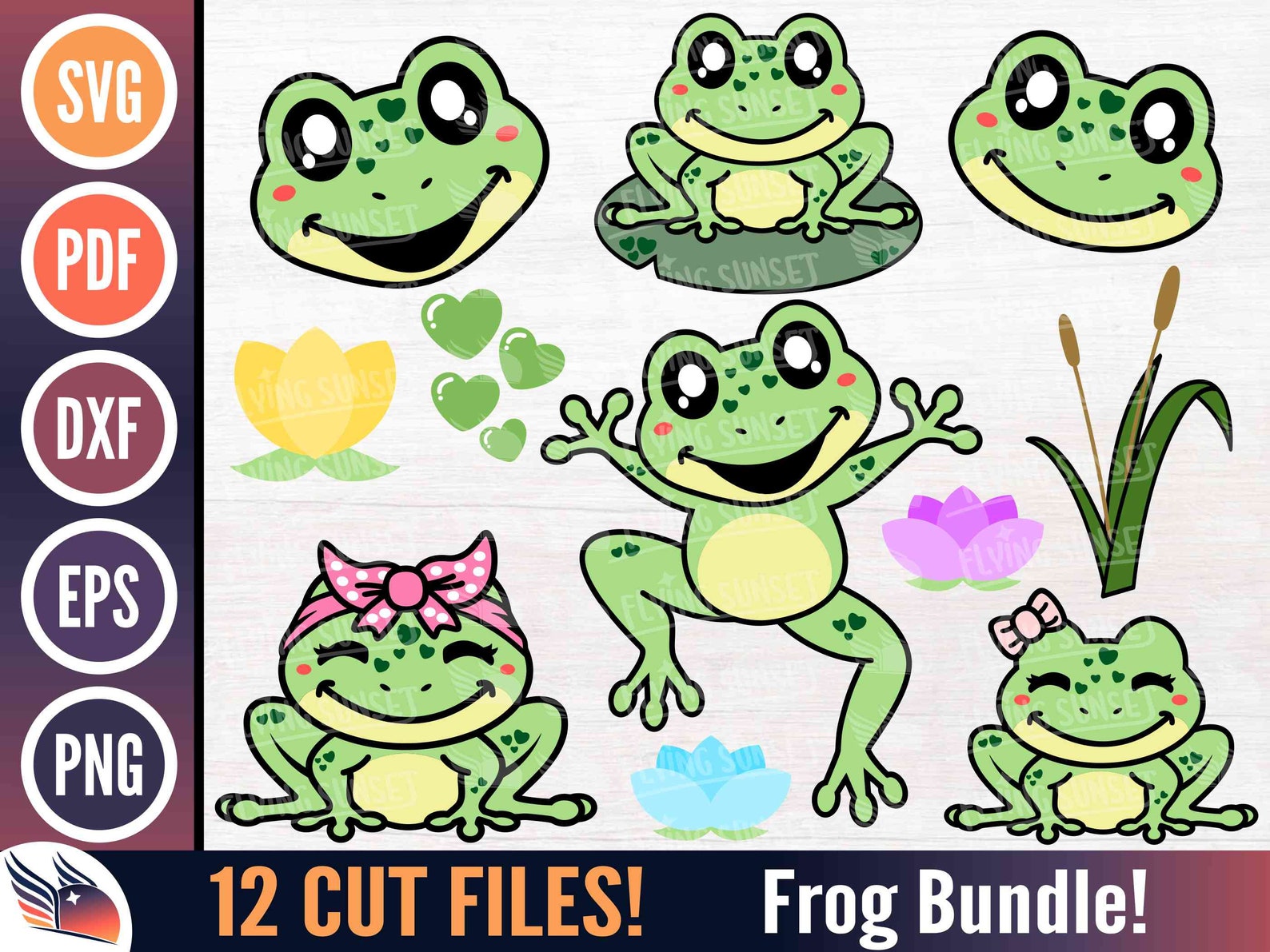 Cute Frog Svg Bundle Frog Clipart Set Funny Frog Svg Baby - Etsy