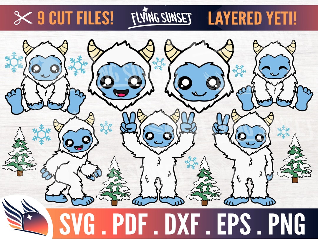 Cute Yeti SVG Baby Yeti Clipart Kawaii Cryptid Bundle Sweet - Etsy Ireland