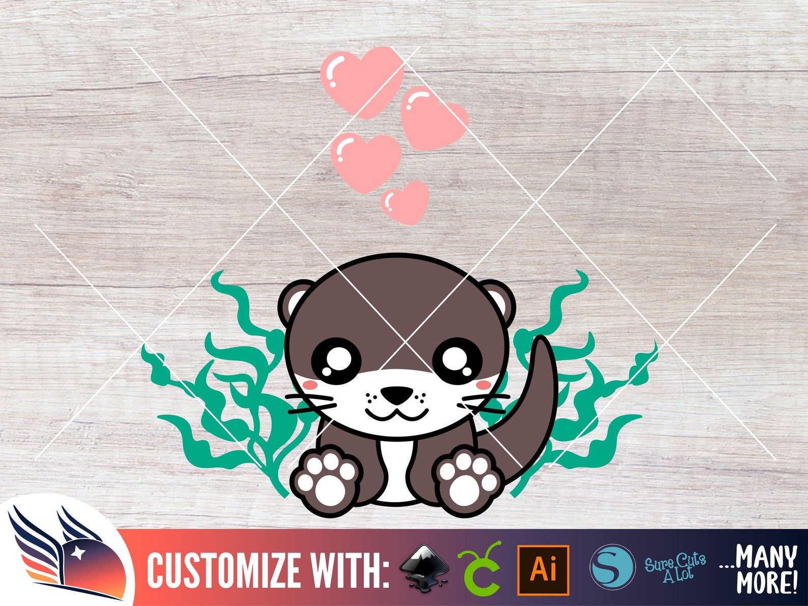 Cute Otter SVG PNG Otter Clipart Cut File Cricut Kawaii - Etsy Canada