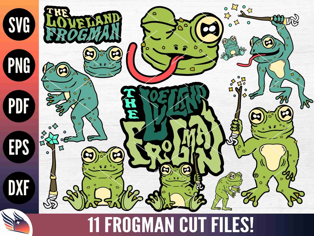Loveland Frogman SVG Bundle Cute Cryptid Cut File Layered - Etsy