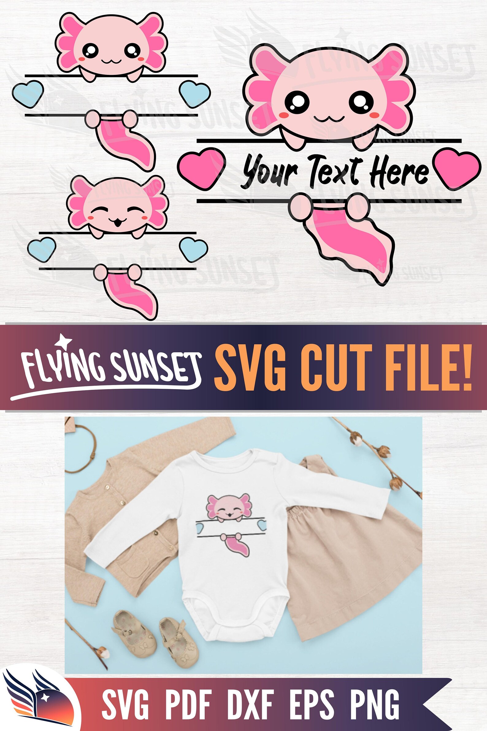 Axolotl Svg Cute Axolotl Monogram Baby Axolotl Svg Kawaii - Etsy