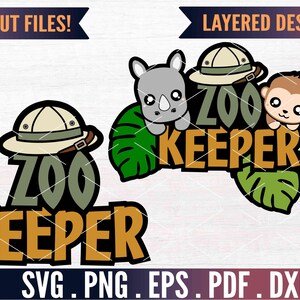 Zoo Keeper SVG, Jungle Animal Clipart, Child Group Decal, Wildlife Cut ...