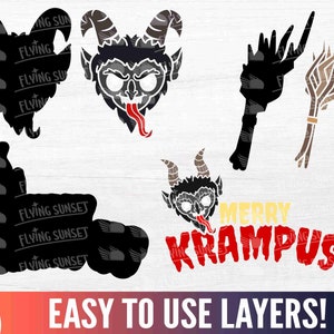 Krampus SVG Bundle, Merry Krampus PNG, Cricut Cut File, Cute Cryptid ...