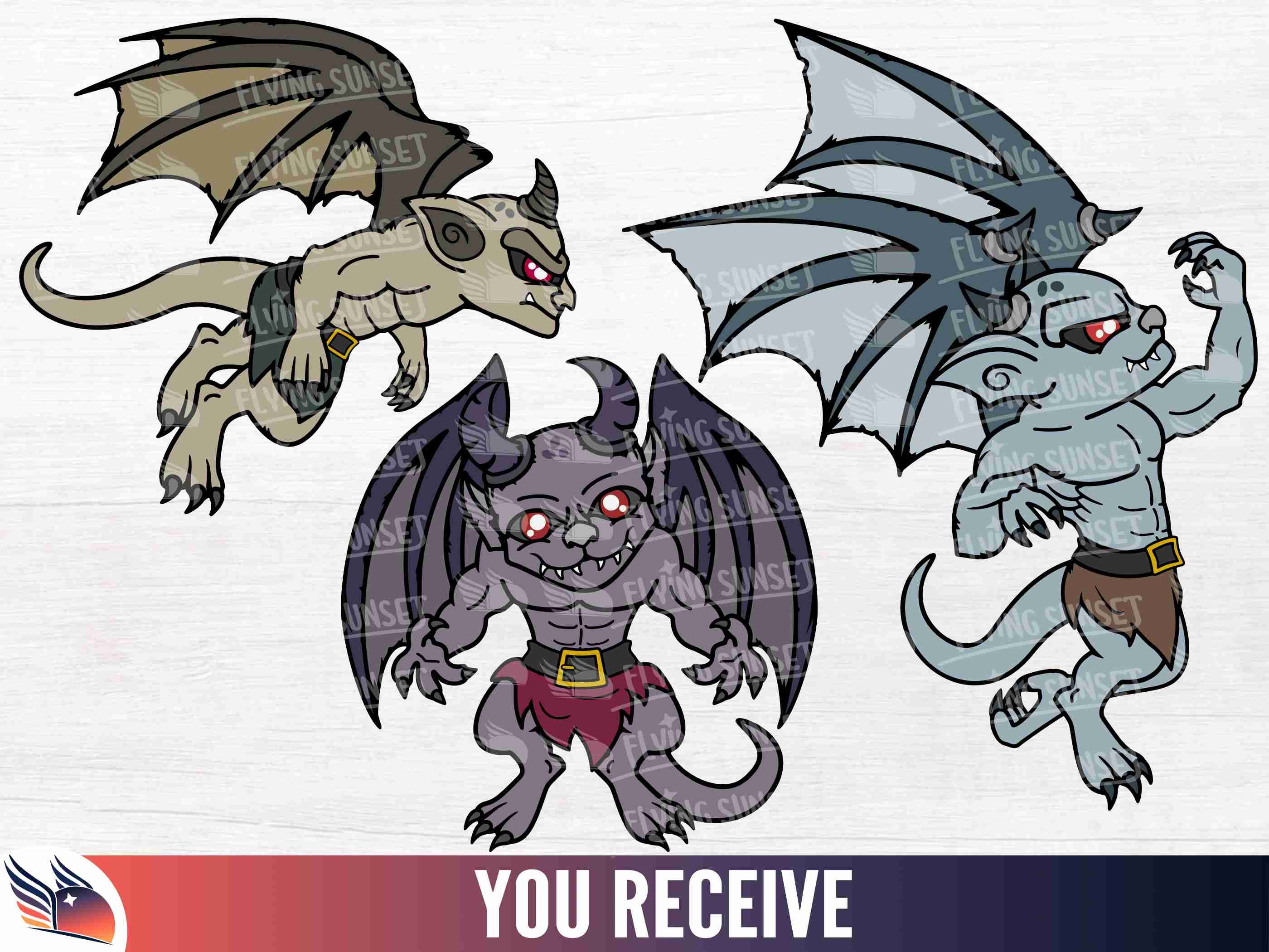Cute Gargoyle SVG, Gargoyle Clip Art, Demon Statue Cricut Cut File ...