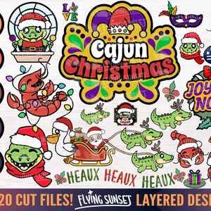 Cajun Christmas SVG PNG, Cute Cajun Clipart, Kawaii Alligator Cut File ...