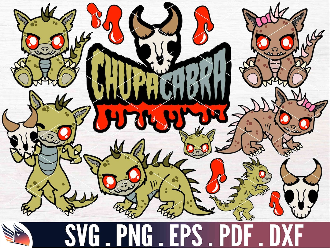 Cute Chupacabra SVG Chupacabra Clipart PNG Kawaii Cryptid - Etsy