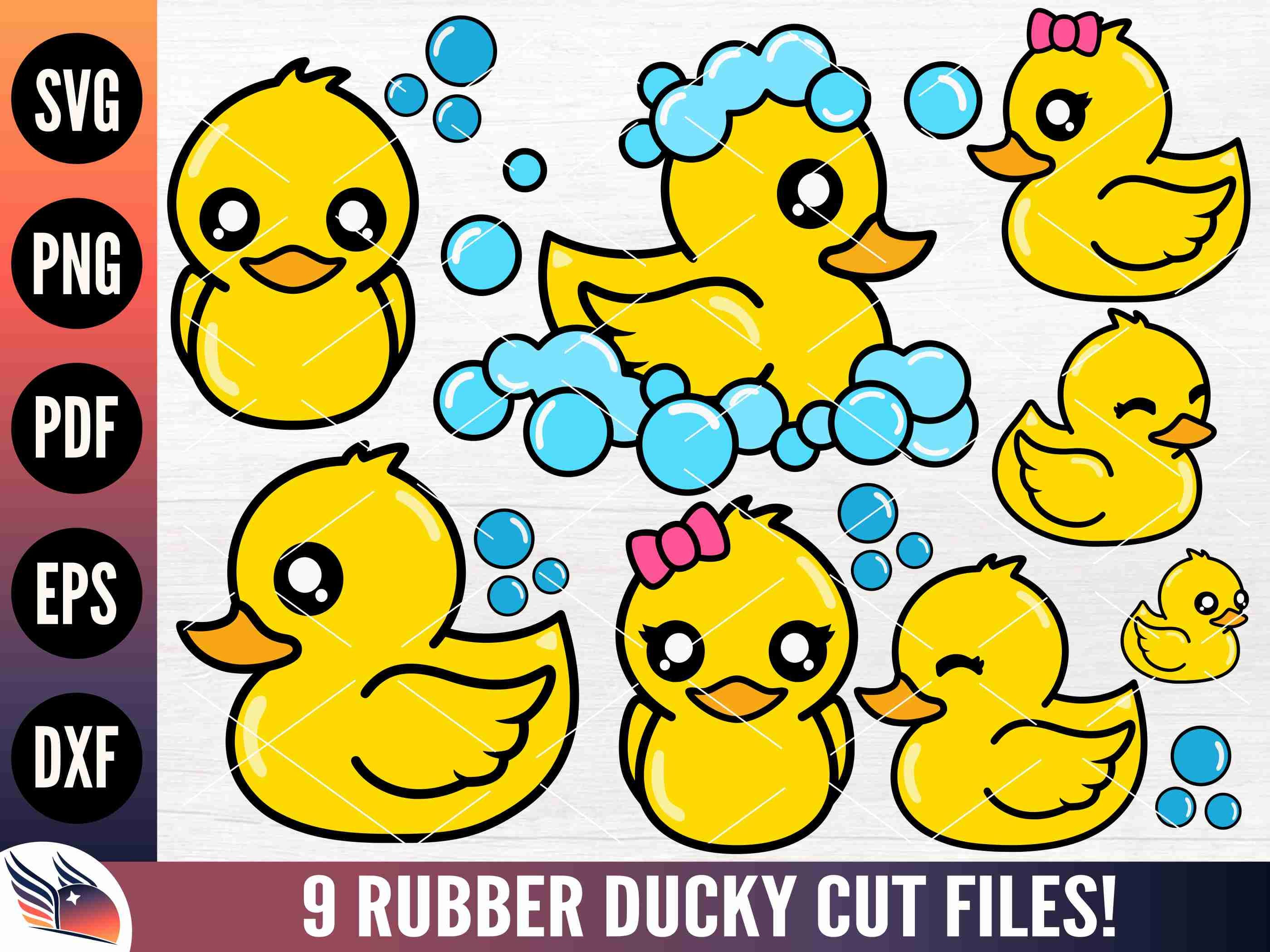 Cute Rubber Duck SVG, Rubber Ducky Clipart, Bathroom Toy Cut File ...