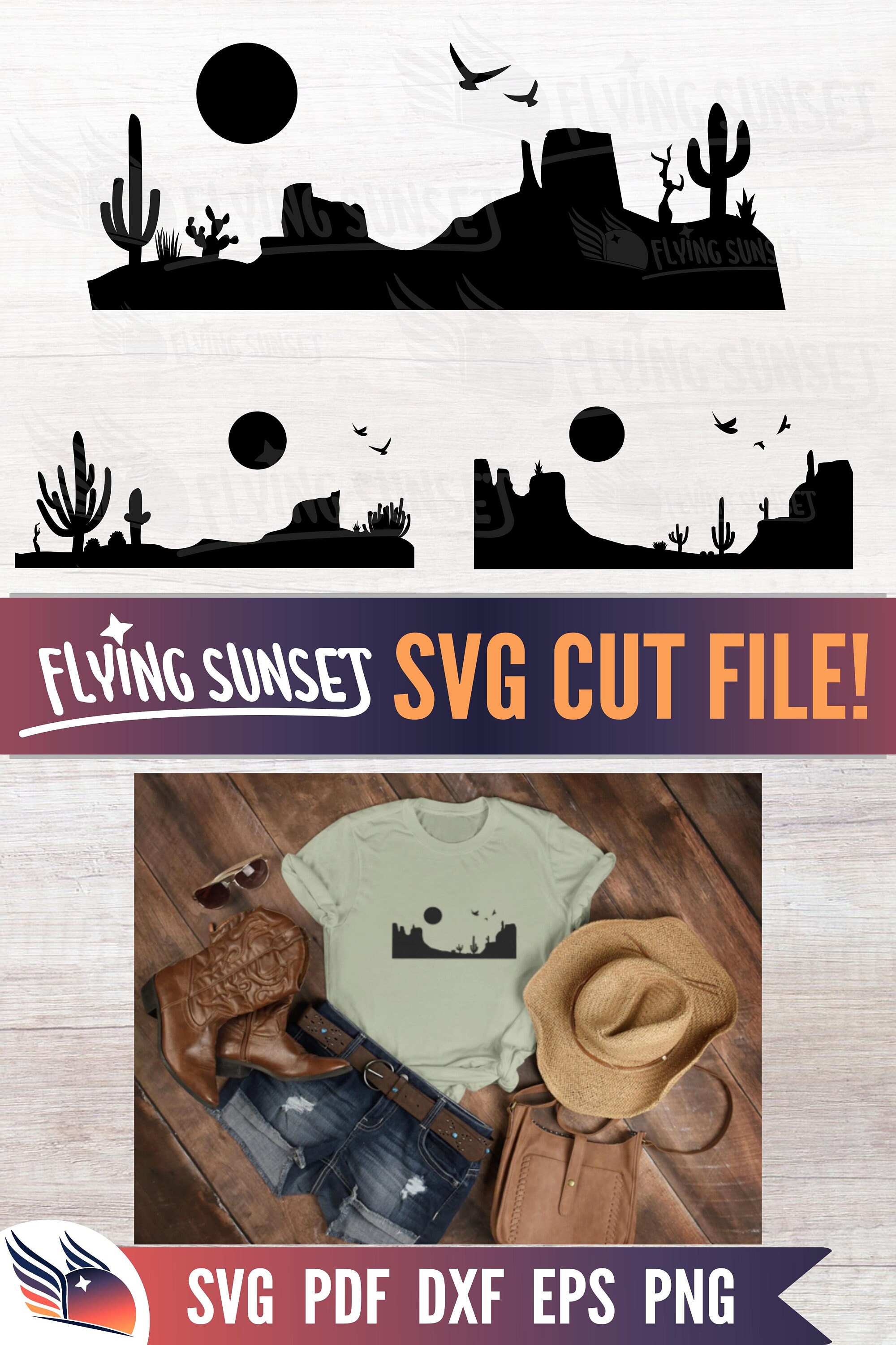 Desert Svg Cactus Svg Desert Landscape Svg Desert - Etsy