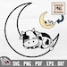 Cow Sleeping on Moon SVG, Cute Cow Svg, Baby Cow Clipart, Farm Cut File ...