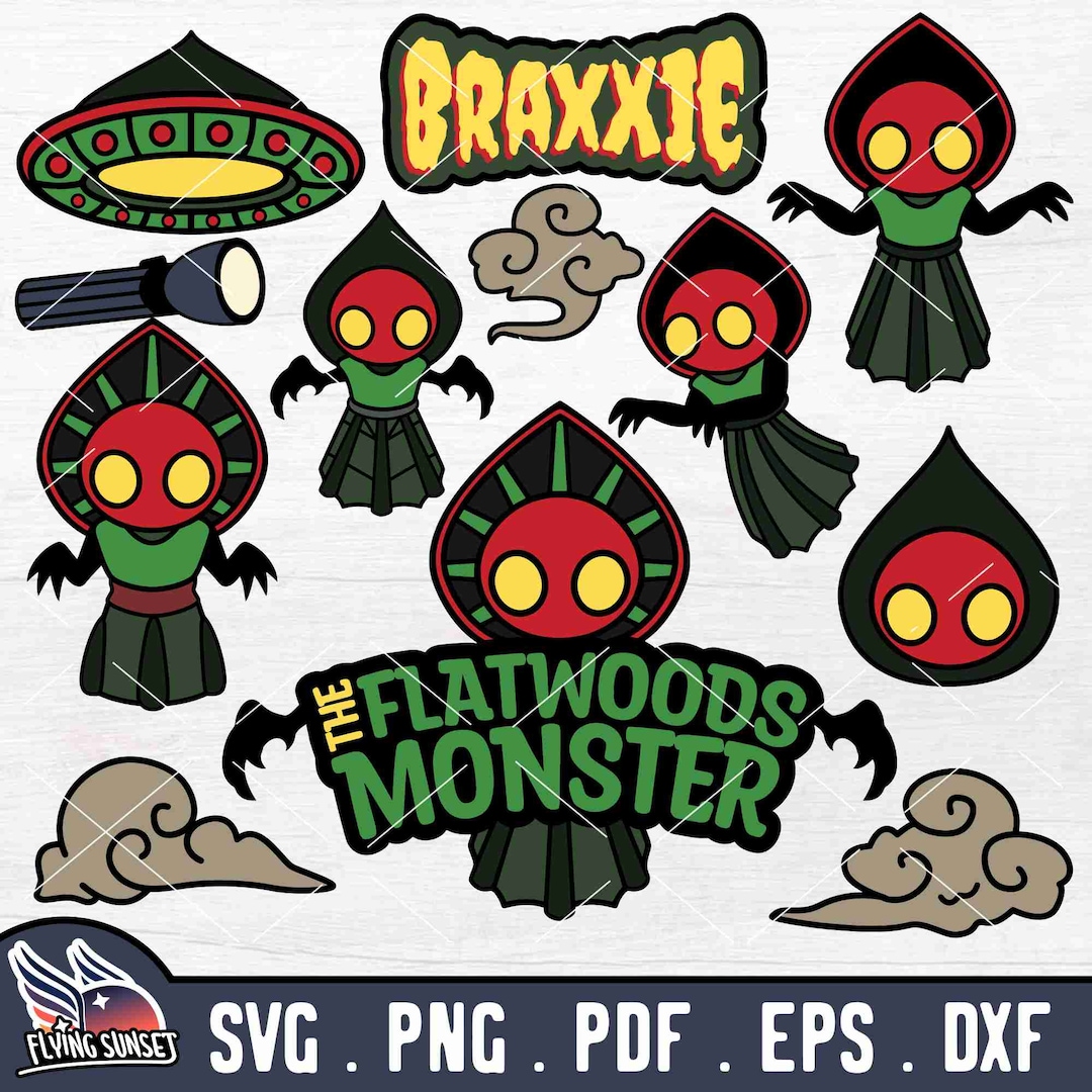 Cute Flatwoods Monster Cryptid SVG PNG, Braxxie Clipart, West Virginia ...