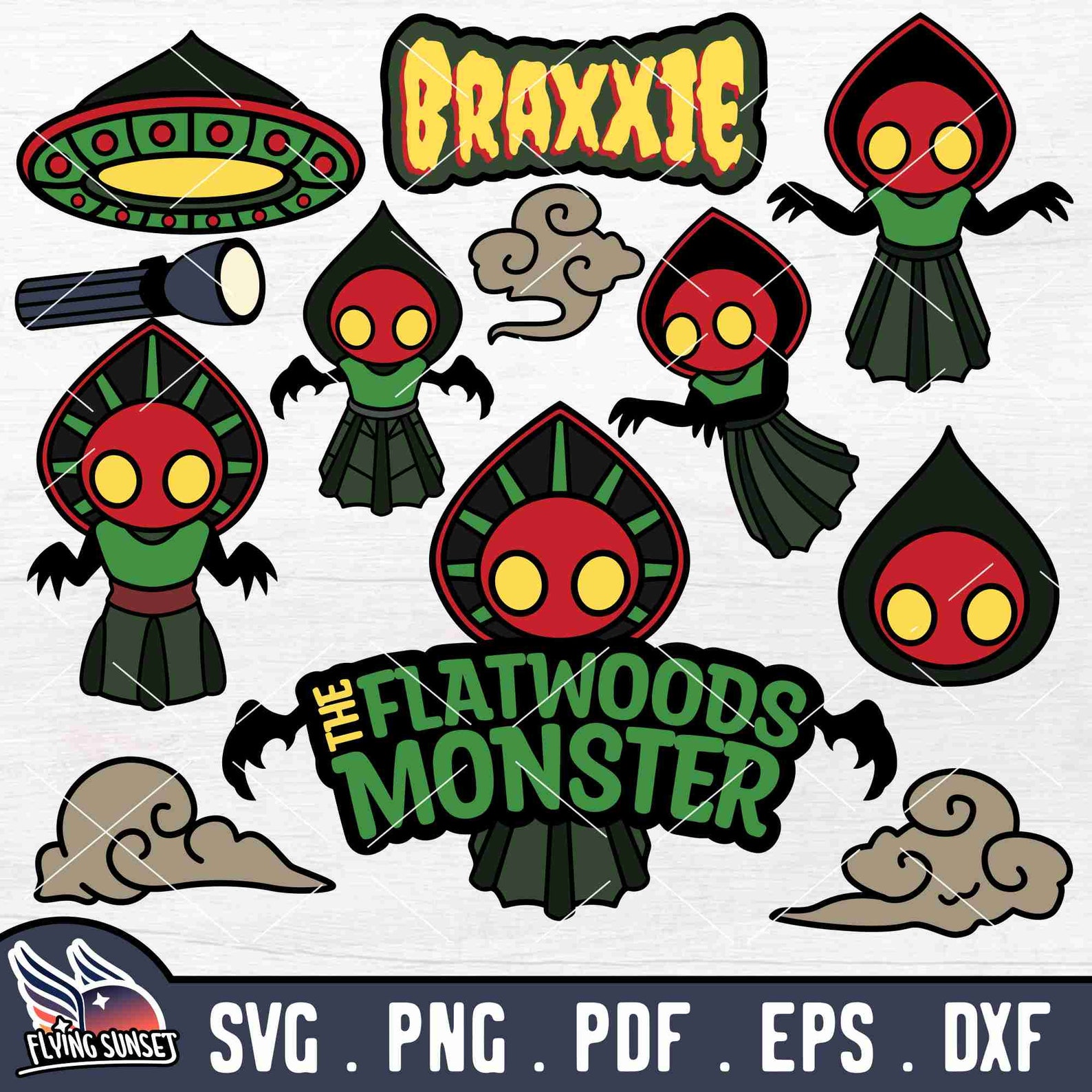 Cute Flatwoods Monster Cryptid SVG PNG, Braxxie Clipart, West Virginia ...