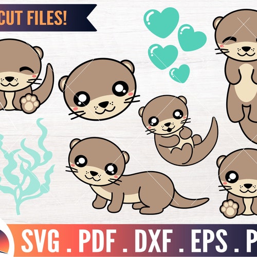 Otter SVG. PNG. Cricut Cut Files Layered. Silhouette. Bundle - Etsy
