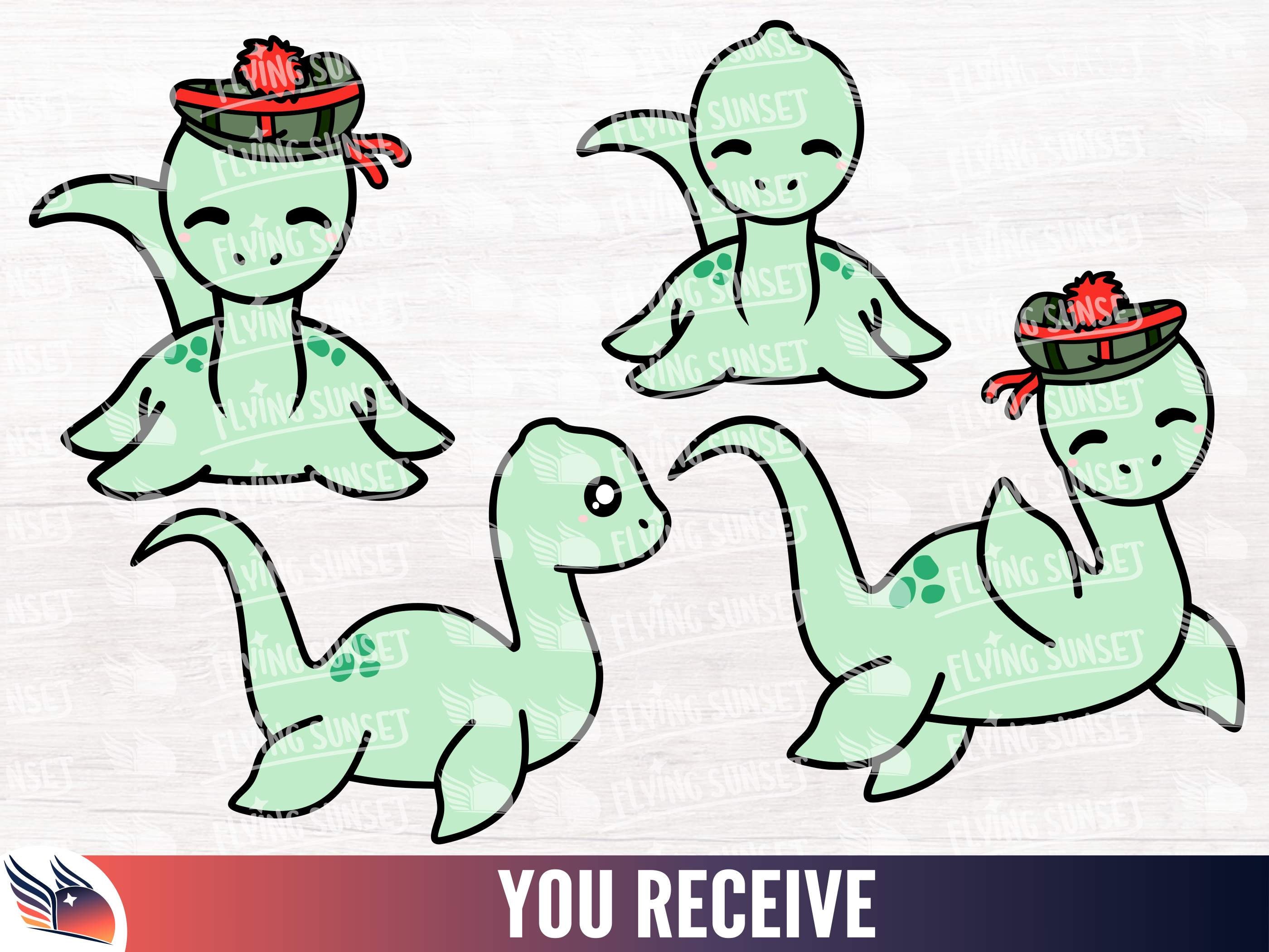 Loch Ness Monster SVG PNG, Cute Nessie Cryptid Cricut Cut File, Kawaii ...