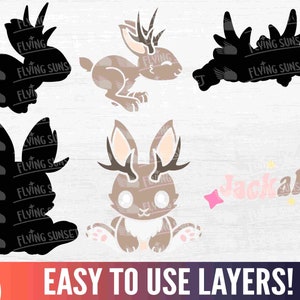 Jackalope Clipart, Cute Cryptid SVG Cut File, Cricut Vector Design ...