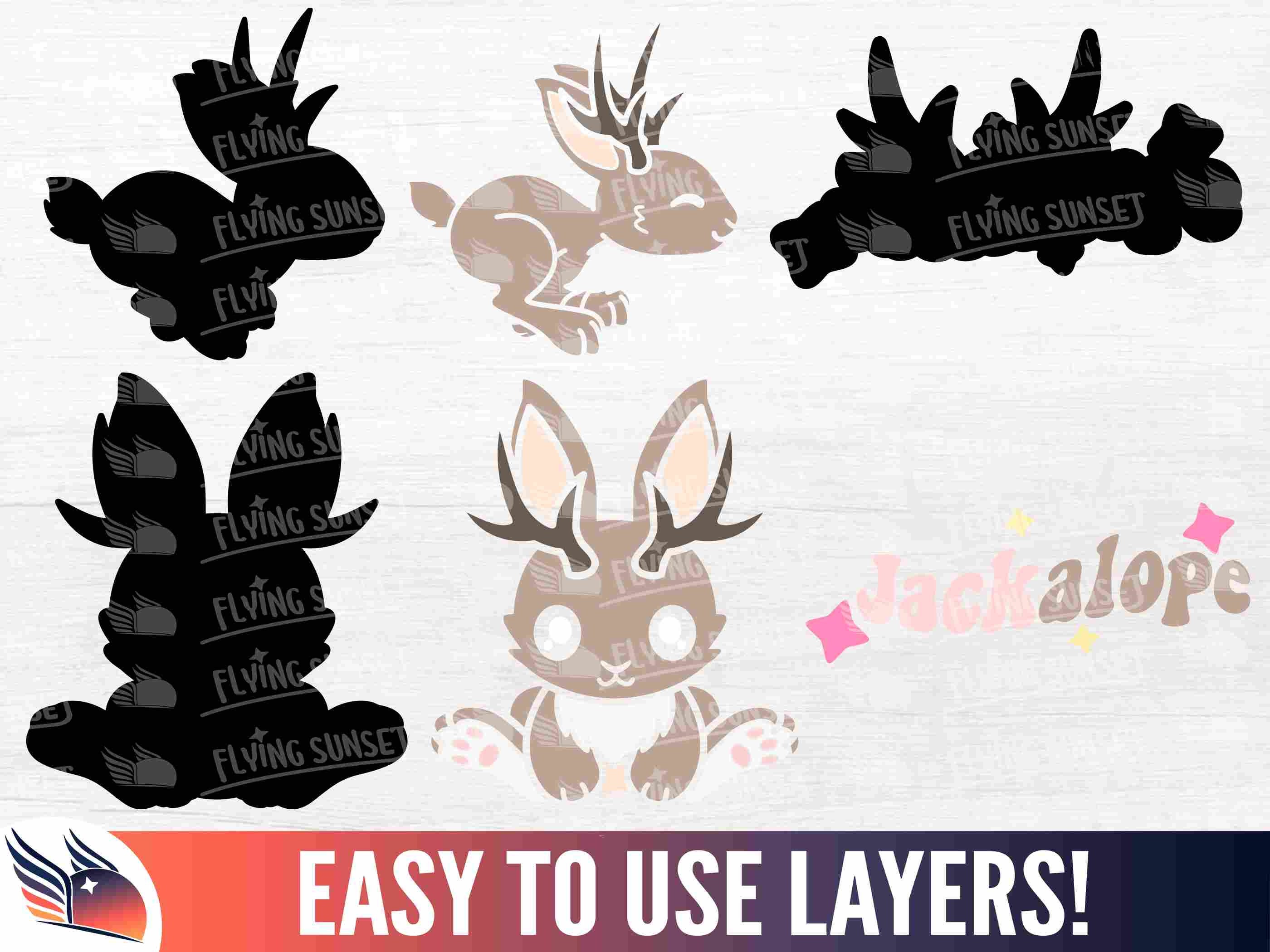 Jackalope Clipart Cute Cryptid SVG Cut File Cricut Vector - Etsy UK