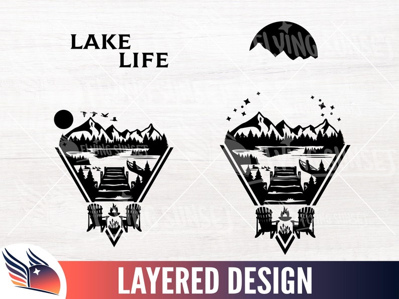 Lake Scene SVG Lake Life Svg Mountain Landscape Forest Cut - Etsy
