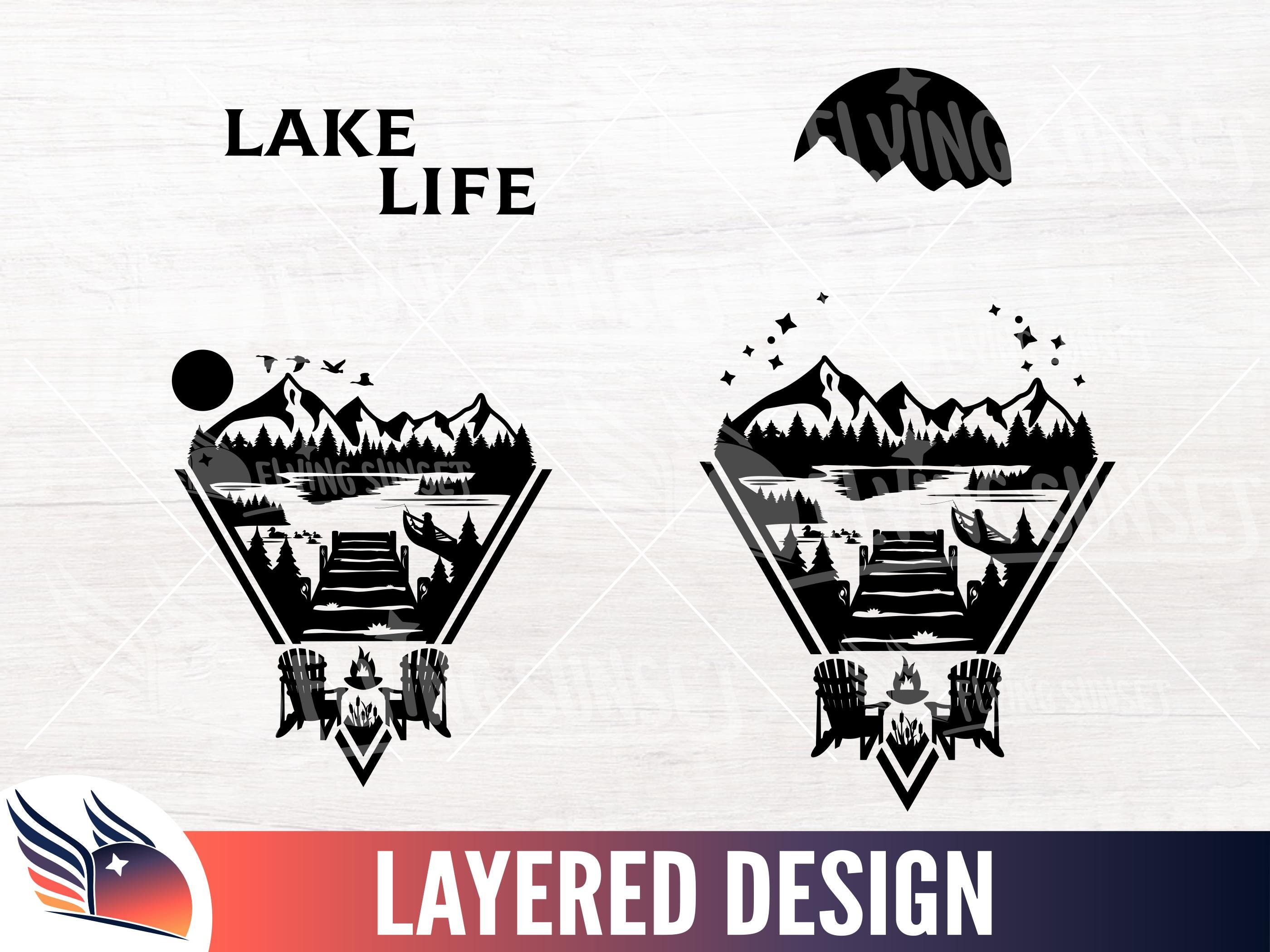 Lake Scene SVG Lake Life Svg Mountain Landscape Forest Cut - Etsy