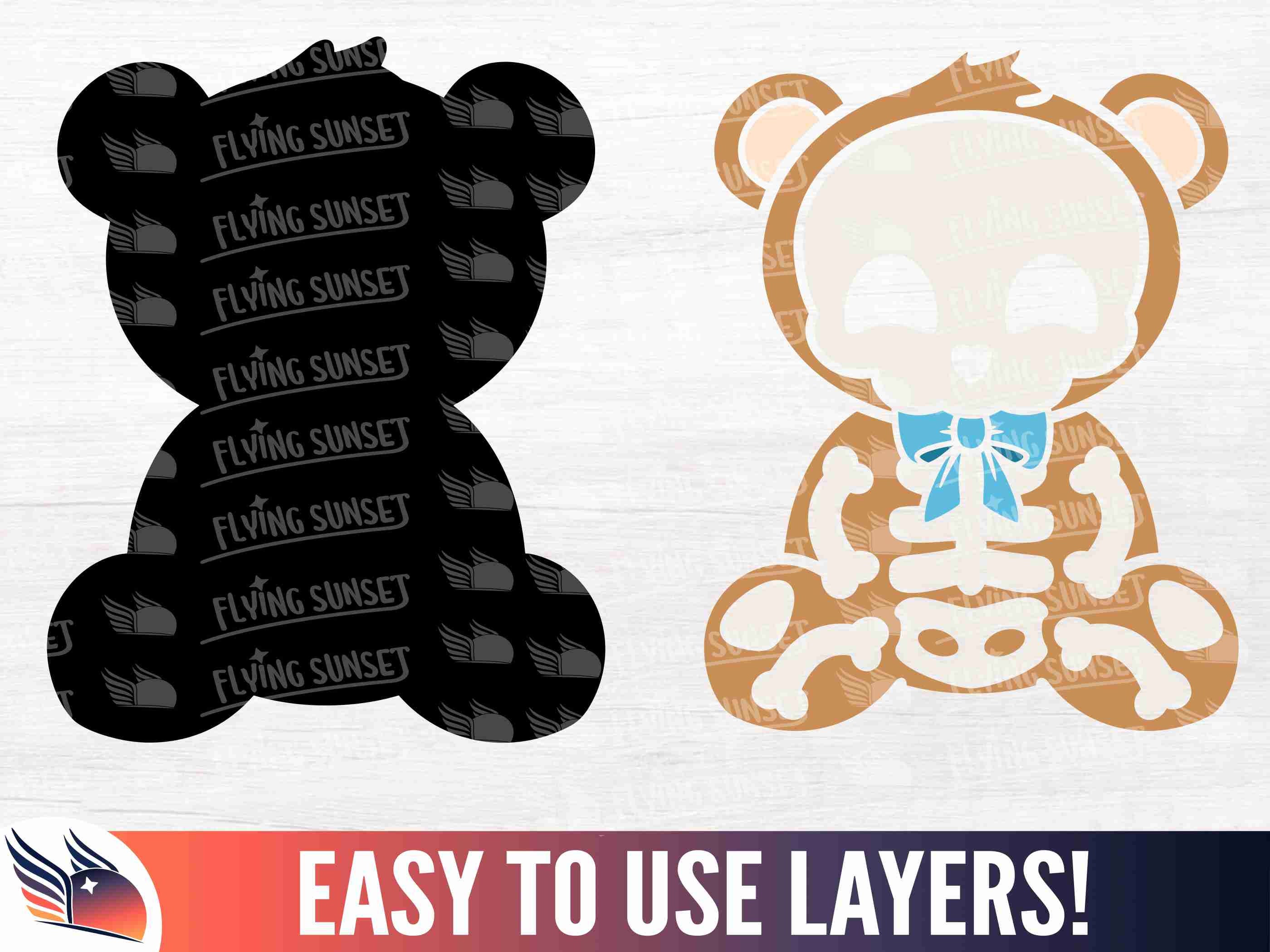 Teddy Bear Skeleton Clipart, Cute Teddy Bear SVG Bundle, Teddy PNG Cut ...