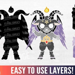Cute Baphomet SVG Bundle, Baphomet Clipart, Cryptid PNG, Cricut Cut ...