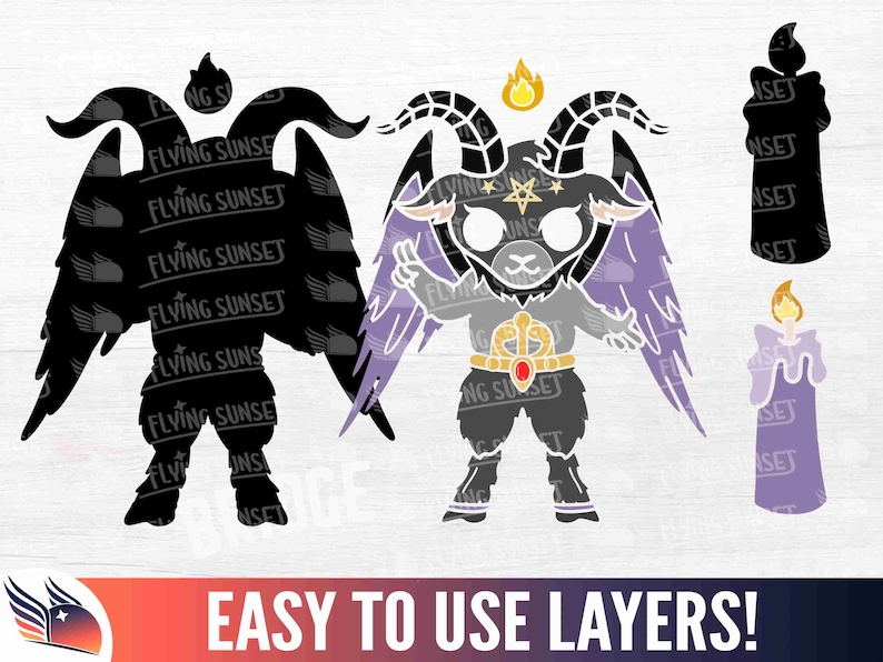 Cute Baphomet SVG Bundle, Baphomet Clipart, Cryptid PNG, Cricut Cut ...