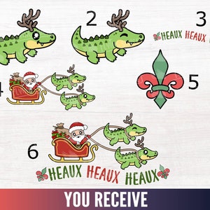 Cajun Christmas SVG PNG, Heaux Heaux, Southern Santa Clipart, Kawaii ...