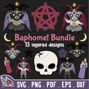 Cute Baphomet SVG Bundle, Baphomet Clipart, Cryptid PNG, Cricut Cut ...