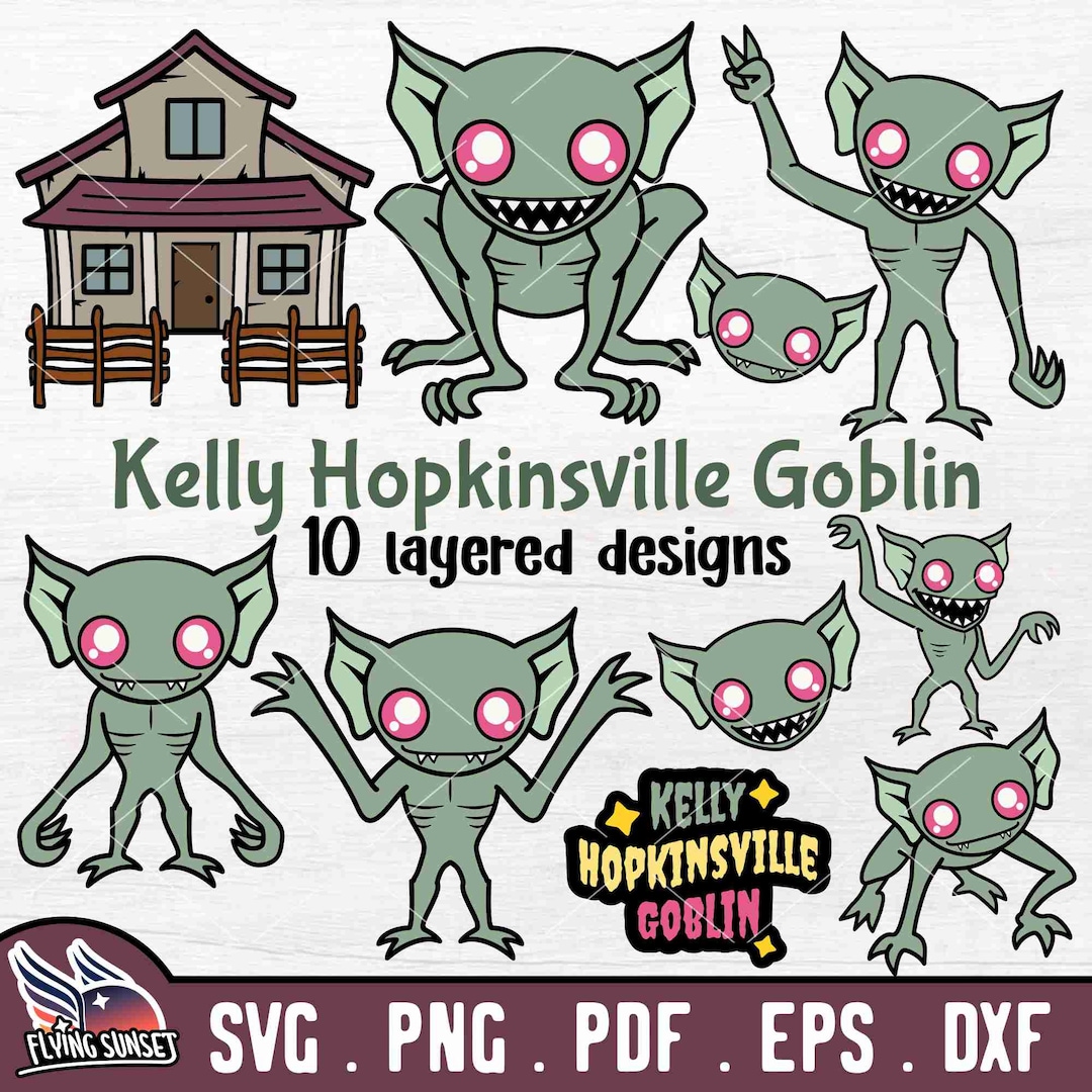 Kelly Hopkinsville Goblin SVG Clipart, Cute Cryptid Bundle PNG ...
