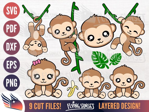 Baby Monkey Hanging Clip Art