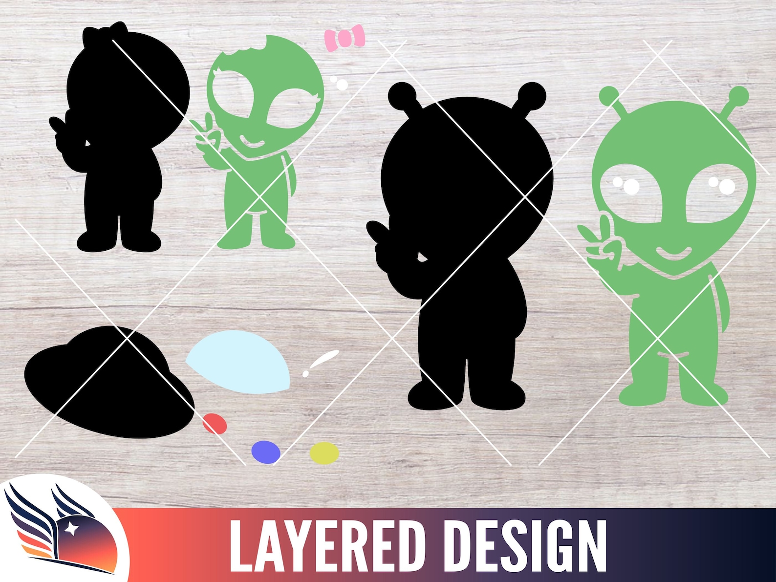 Cute Alien SVG, Alien Face Svg, Kawaii Alien Clipart Bundle, Outer ...