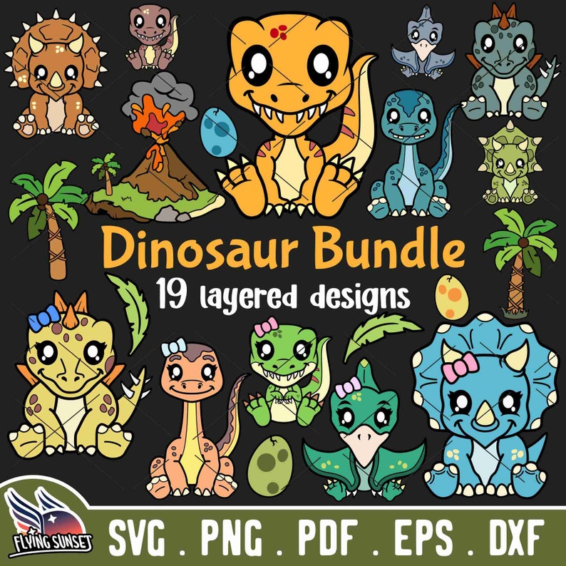 19 Cute Dinosaur SVG, Dinosaurs Clip Art PNG, T-rex Shirt, Triceratops ...