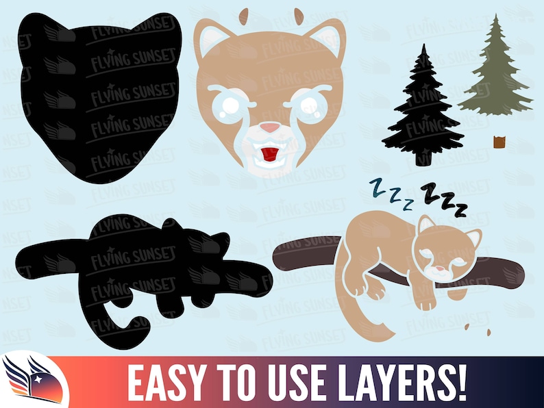 Mountain Lion SVG Cougar Clipart PNG Puma Cut File Cricut - Etsy