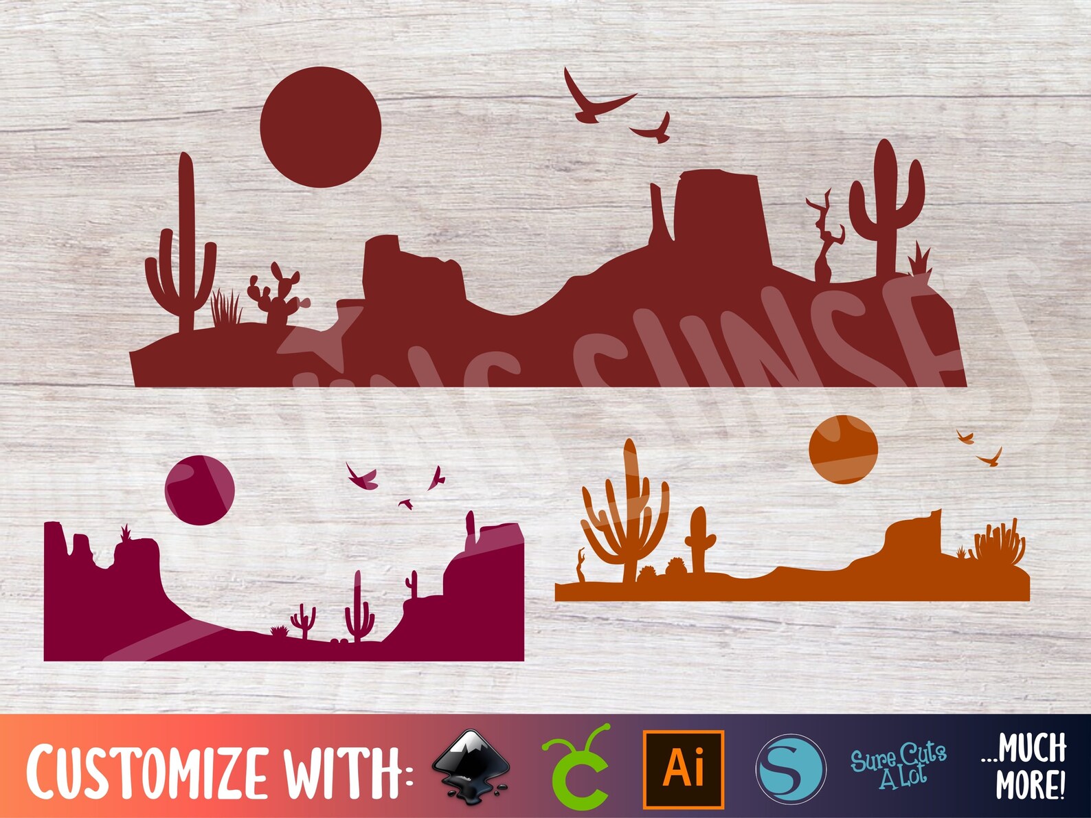 Desert Svg Cactus Svg Desert Landscape Svg Desert - Etsy