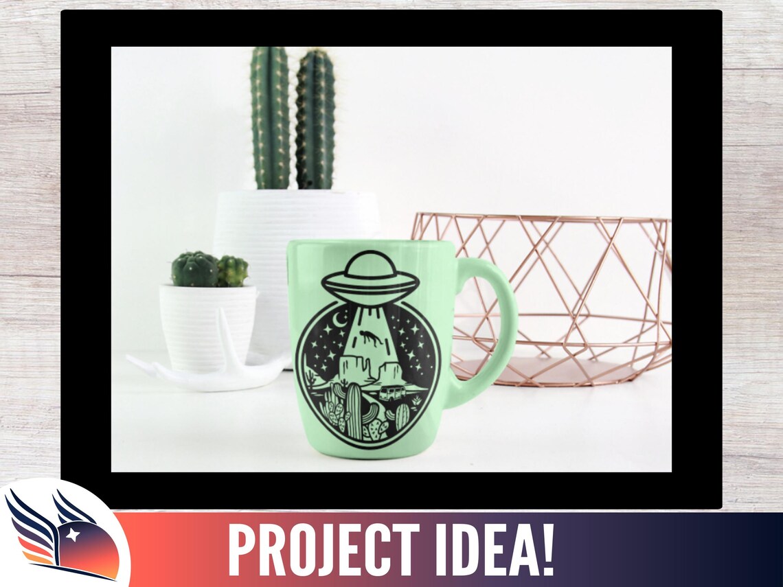 Alien Abduction SVG Desert UFO Svg Desert Night Landscape - Etsy