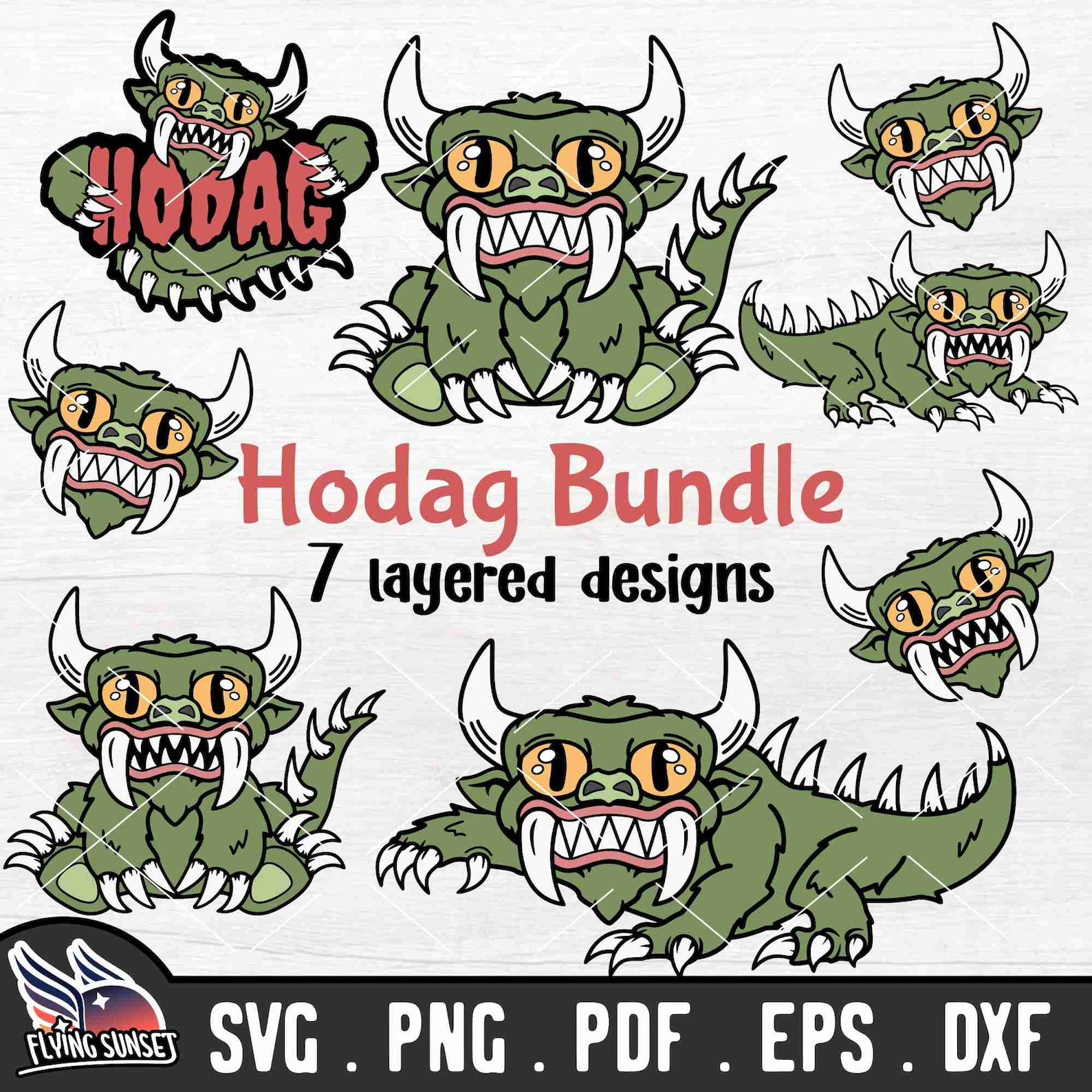 Hodag SVG Cryptid Bundle, Hodag Clipart PNG, Kwaii Cut File Cricut ...