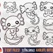 Axolotl Outline SVG, Cute Axolotl PNG, Axolotl Coloring Page, Kawaii ...