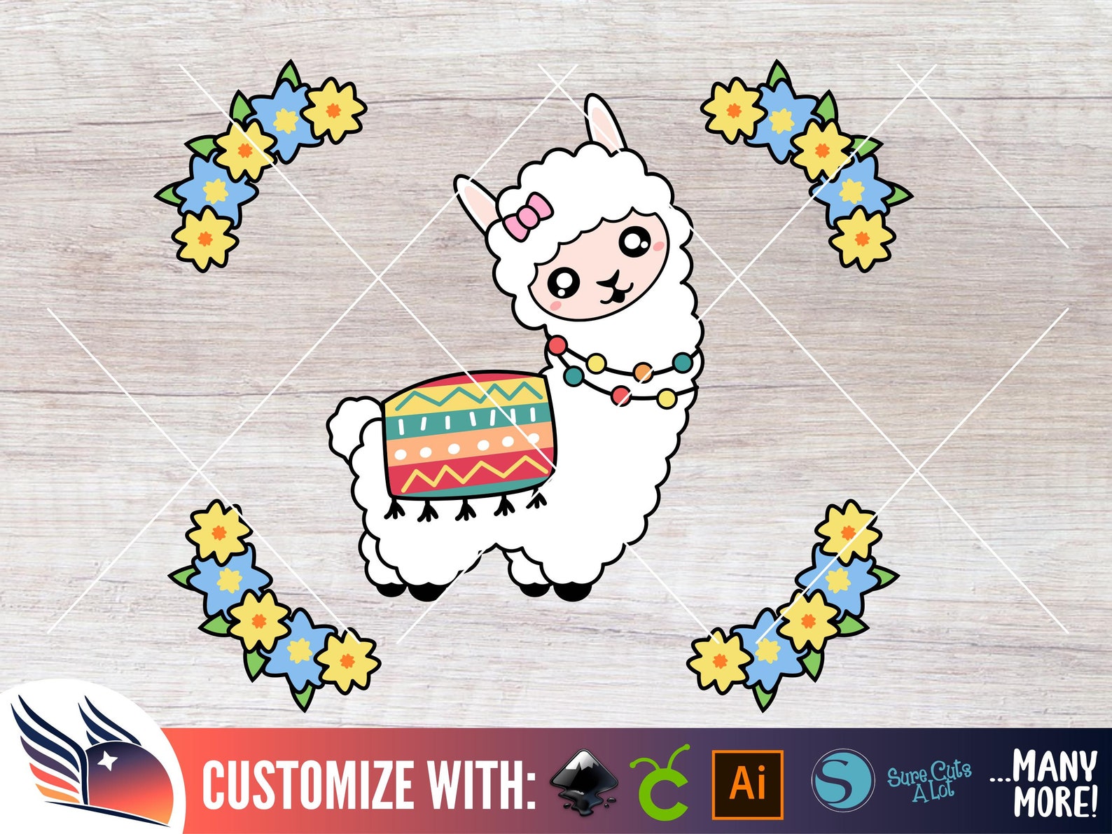 Cute Llama SVG, Baby Llama PNG Clipart, Cut Files for Cricut ...