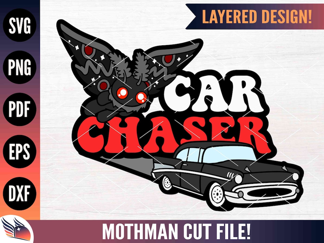Cute Mothman SVG Decal, Car Chaser Mothman West Virginia Shirt ...