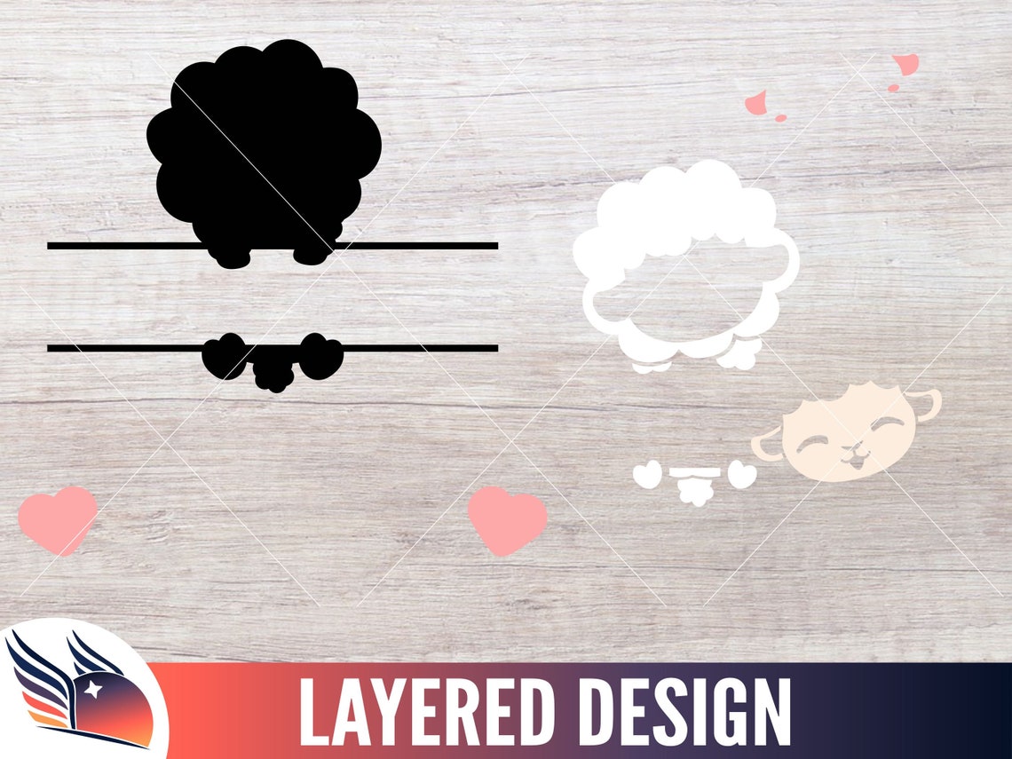 Baby Sheep Monogram Svg Cute Sheep Svg Baby Lamb Svg Kawaii - Etsy