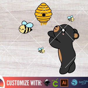 Cute Bear SVG PNG Kawaii Bear Cub Clipart Teddy Bear Cut - Etsy