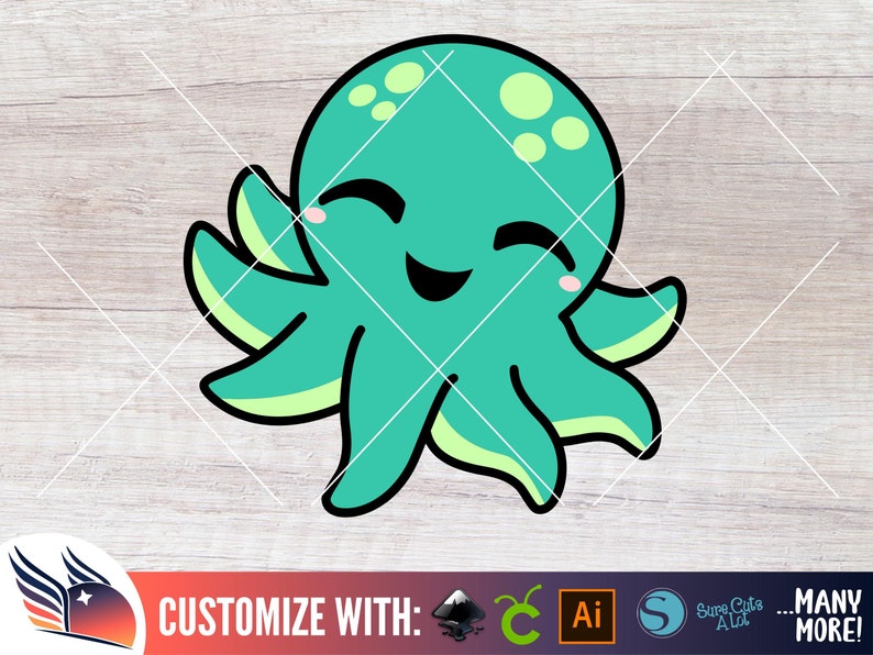 Cute Octopus SVG Baby Octopus Clipart Kawaii Octopus Cut - Etsy