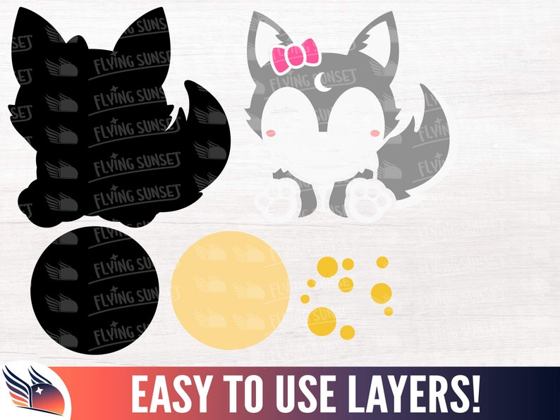 Baby Wolf SVG PNG, Cute Wolf Cut File, Woodland Animal Clipart, Full ...