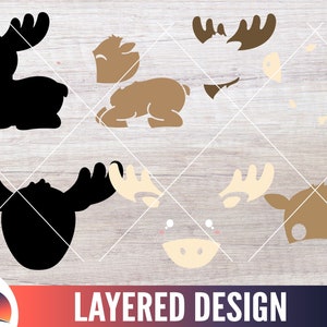 Cute Moose Svg Baby Moose Svg Moose Clipart Kawaii Moose | Etsy