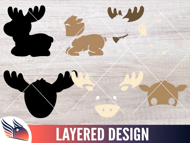 Cute Moose Svg Baby Moose Svg Moose Clipart Kawaii Moose | Etsy