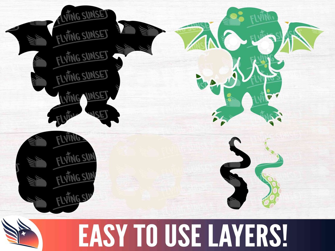 Cute Cthulhu SVG PNG, Baby Cthulhu Clipart, Fun Cryptid Sticker Decal ...