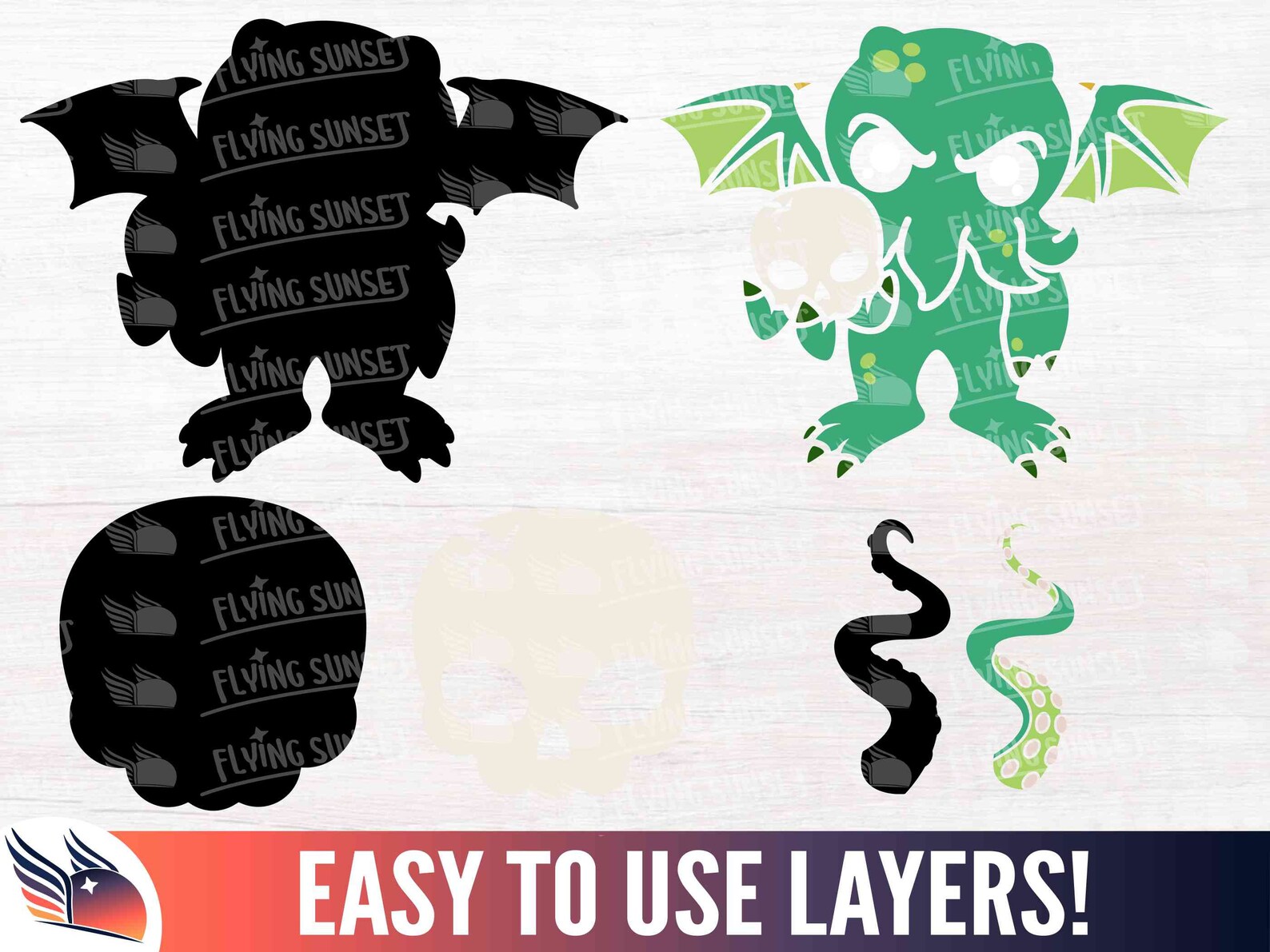 Cute Cthulhu SVG PNG, Baby Cthulhu Clipart, Fun Cryptid Sticker Decal ...